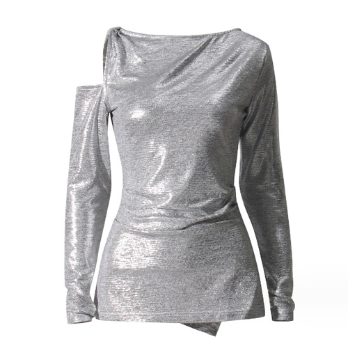 Custom Cut-Off Shoulder Slimming T-Shirt-T-shirt manufacturers